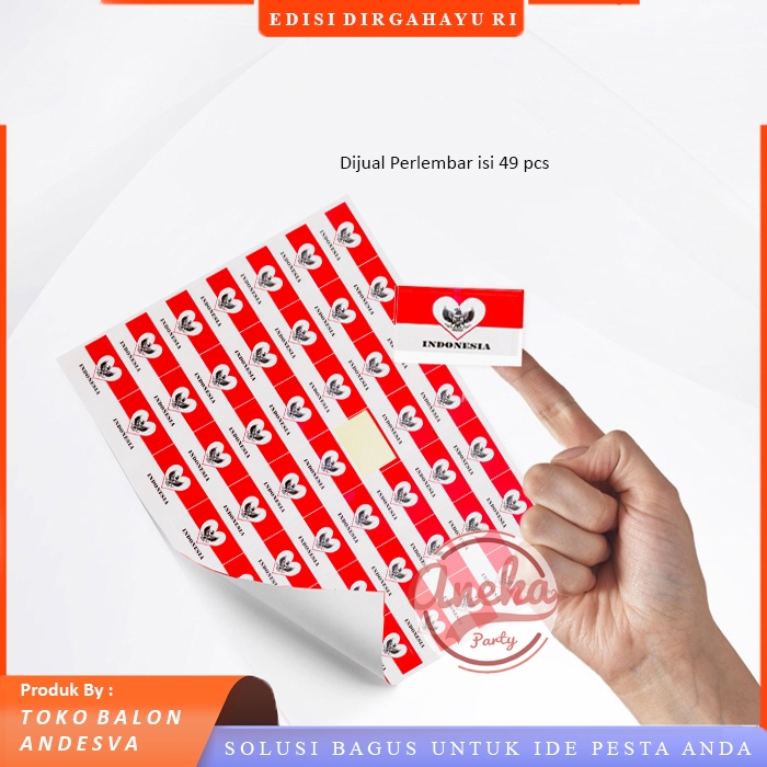 MERAH PUTIH Per sheet of Indonesian cheek stickers / red and white flag ...