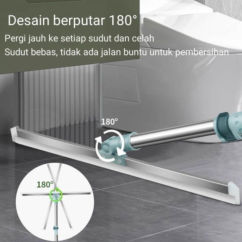 Floor sweep, 3 in 1 rotary wiper floor mop, rubber water scoop | Shopee ...