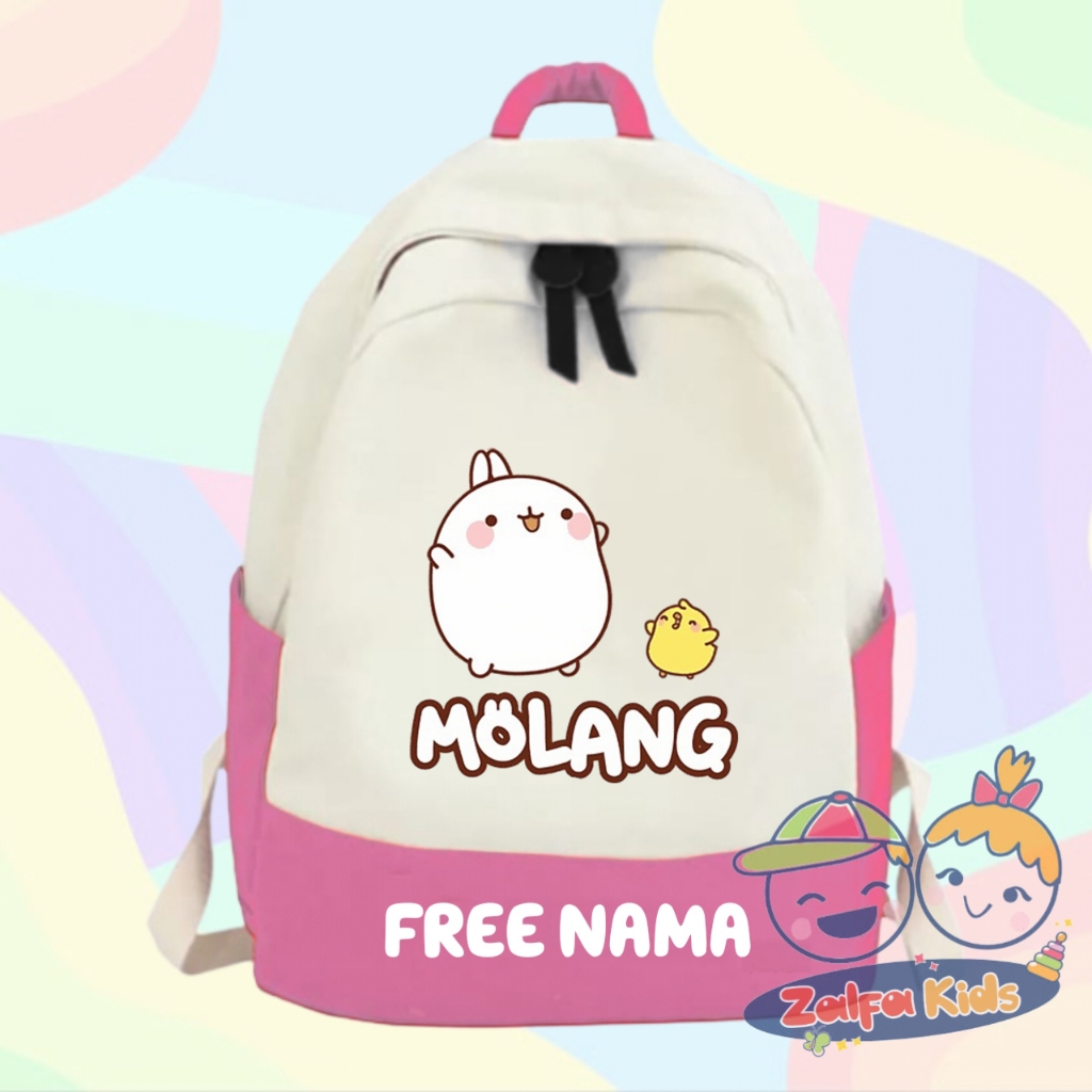 Molang & PIU PIU CHILDREN'S SCHOOL BACKPACK - FREE USE NAME | Shopee ...