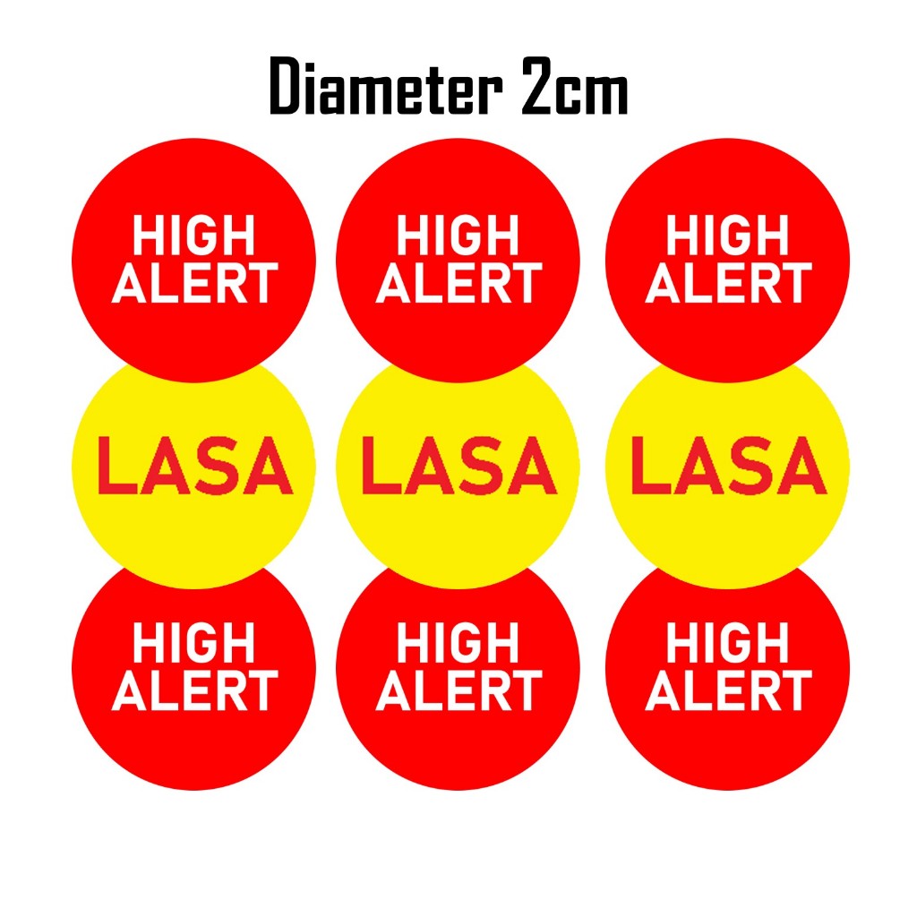 Lasa and High Alert Stickers Diameter 2cm | Shopee Malaysia