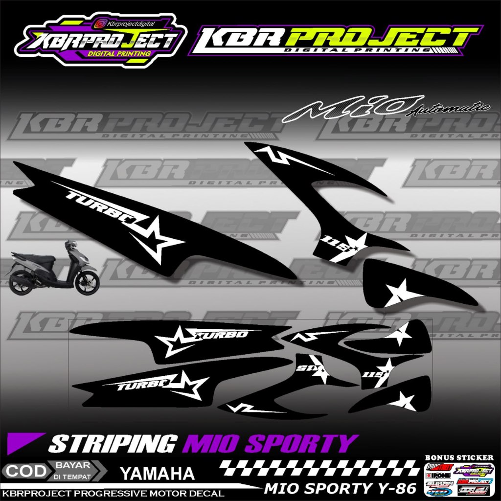 Mio SPORTY Sticker PREMIUM STRIPING Motorcycle Cool LIS Variation MIO ...