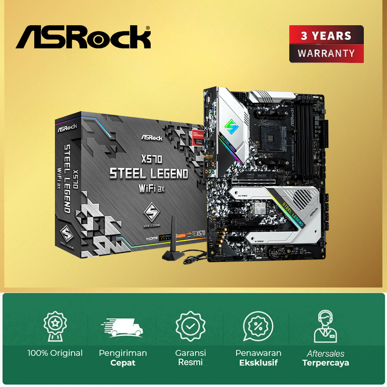 Asrock X570 STEEL LEGEND WIFI AX Motherboard (Socket AM4) | Shopee Malaysia