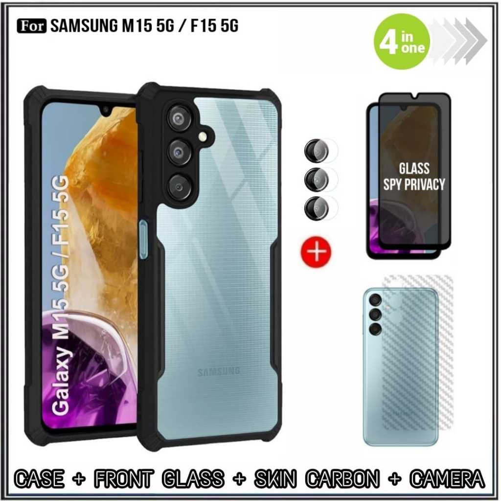 Package 4IN1 Case Samsung M15 5G F15 5G A35 5G A55 5G A25 A14 4G A15 5G ...