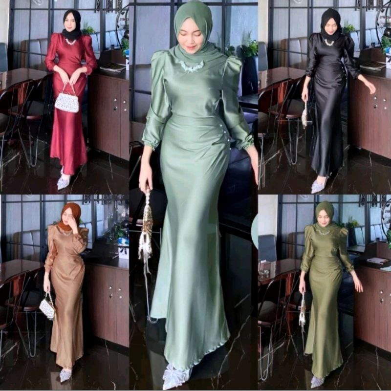 Elora Dress Satin Slik Premium Women's Fashion Clothes Graduation ...