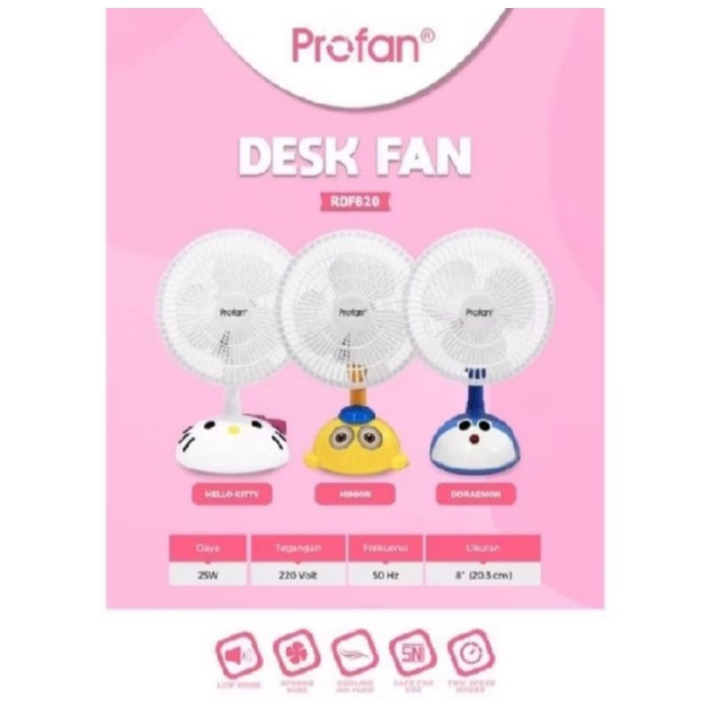 Profan 2in1 Table and Wall Fan with 8 inch Cartoon Characters RDF820 ...