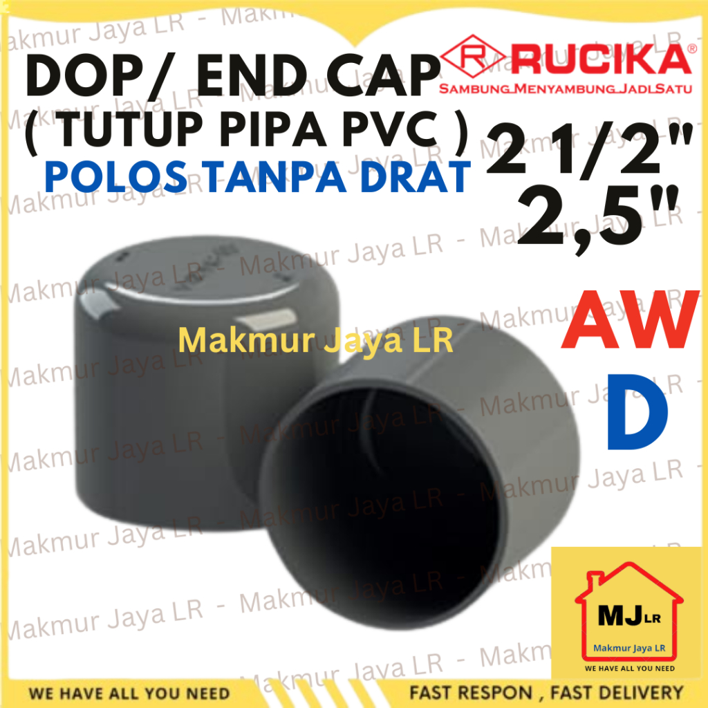 Hubcap 2 1/2 2.5 inch END CAP Plain PVC Pipe CAP Without Drat RUCIKA 21 ...