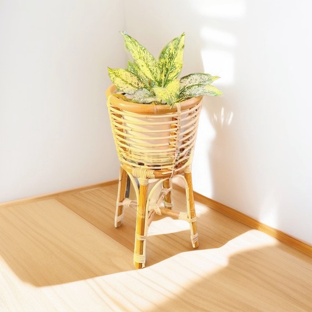 Standing Natural Rattan Pot Diameter 30cm / Aesthetic flower Pot for ...
