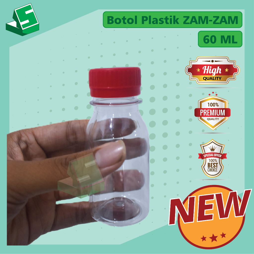 Zam-zam Plastic Bottle 60 ml Long Neck / Drink Packaging Bottle 60 ...