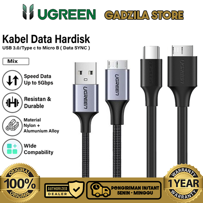 Ugreen USB C To Micro B and USB 3.0 To Micro B Hard Disk Data Cable ...
