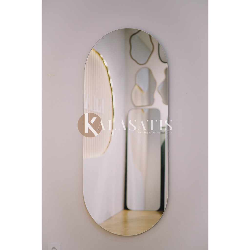 Aesthetic mirror in CAPSULE Shape / Hanging Aesthetic Wall mirror ...