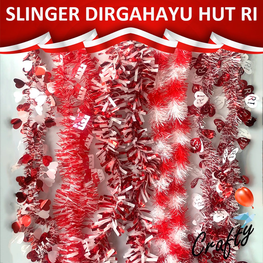MERAH PUTIH Slinger Hanging Red And White Birthday Decoration RI ...