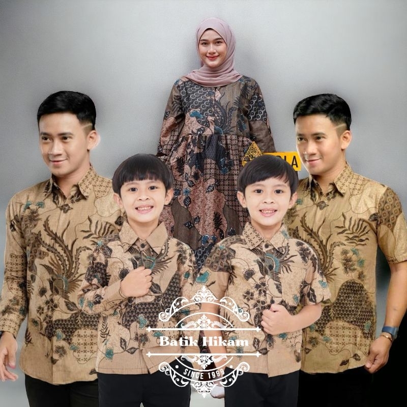 Batik HIKAM-Baju Batik Couple Father Mother And Son Sekar Jagad Motif ...