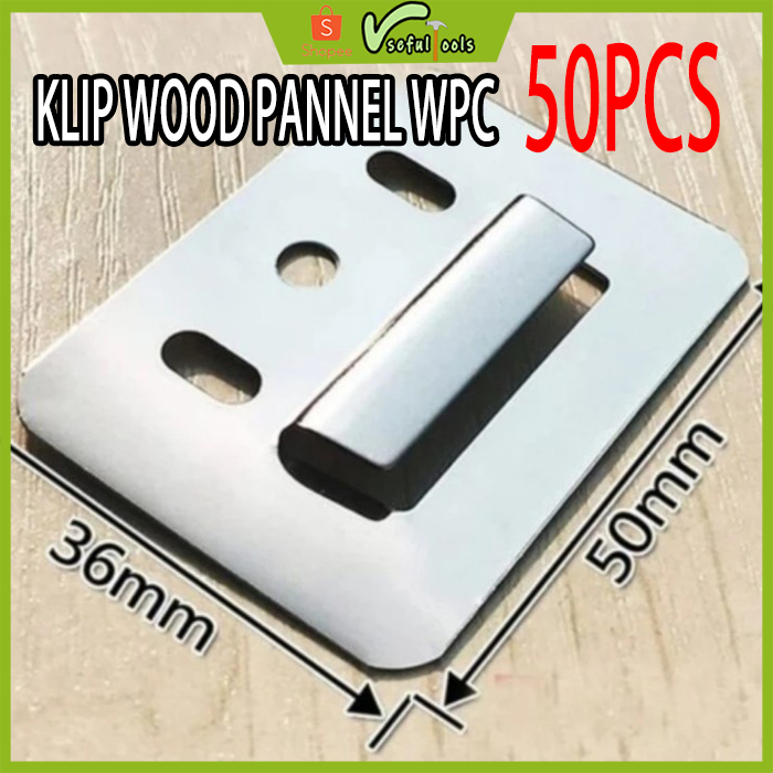 Usefultools 50pcs WPC Wood Pannel Clips/ WPC Wall Panel Brackets/ WPC ...