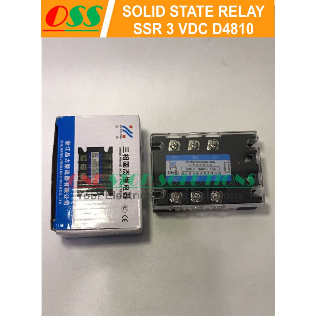 Solid STATE RELAY SSR 3 PHASE 3-32 VDC D4810 SSR-3 10 Amperes | Shopee ...