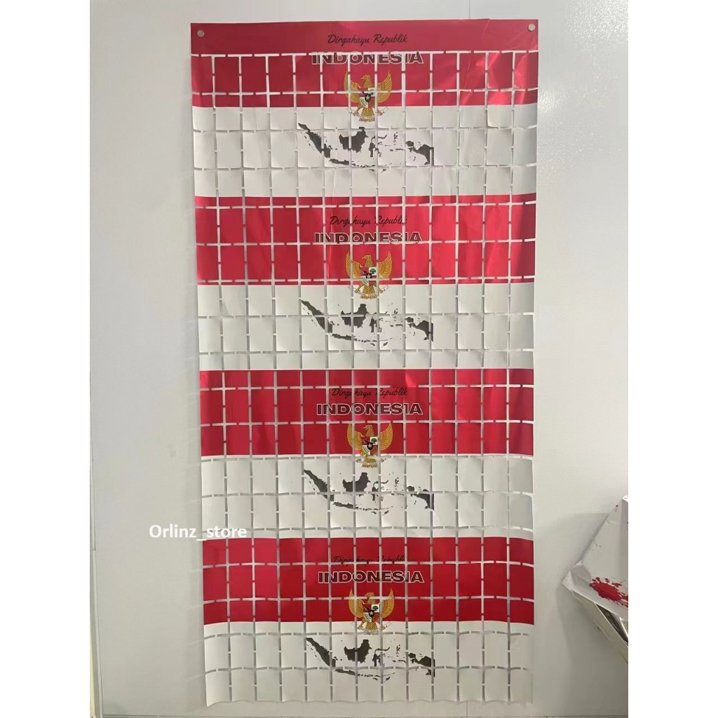 MERAH PUTIH Foil Curtain Metallic Box Of The Republic Of indonesia/Red ...