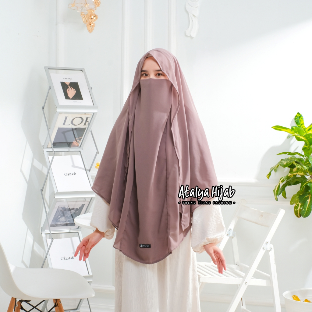 ATALYA HIJAB KHIMAR JUMBO DOUBLE LAYER FANIMEY SYARI HIJAB/ INSTANT ...