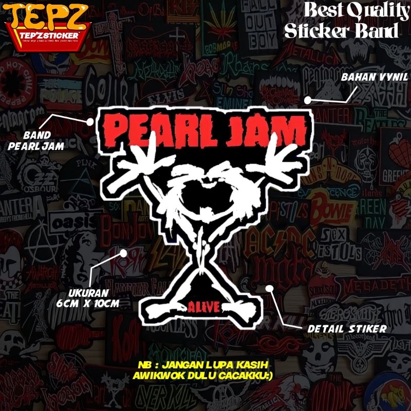Sticker (BAND PEARLJAM) BAND STICKER|Metal Sticker|Aesthetic Stickers ...
