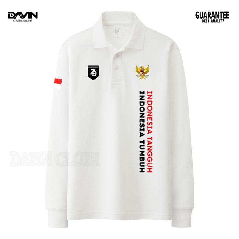 Polo shirt With Collar For Men, Long Sleeves, Indonesian Independence ...