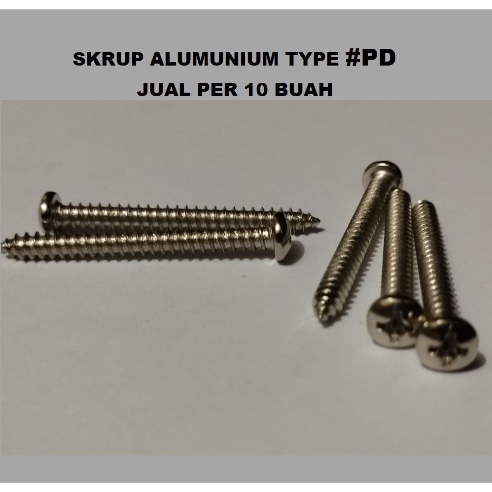 Per 10 pieces Aluminum Screws PD 8 x 2 1/ 2 inch Aluminum Tapping ...