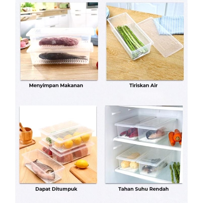 Lye-os Multipurpose Long Jar Rectangle Storage Container Refrigerator ...