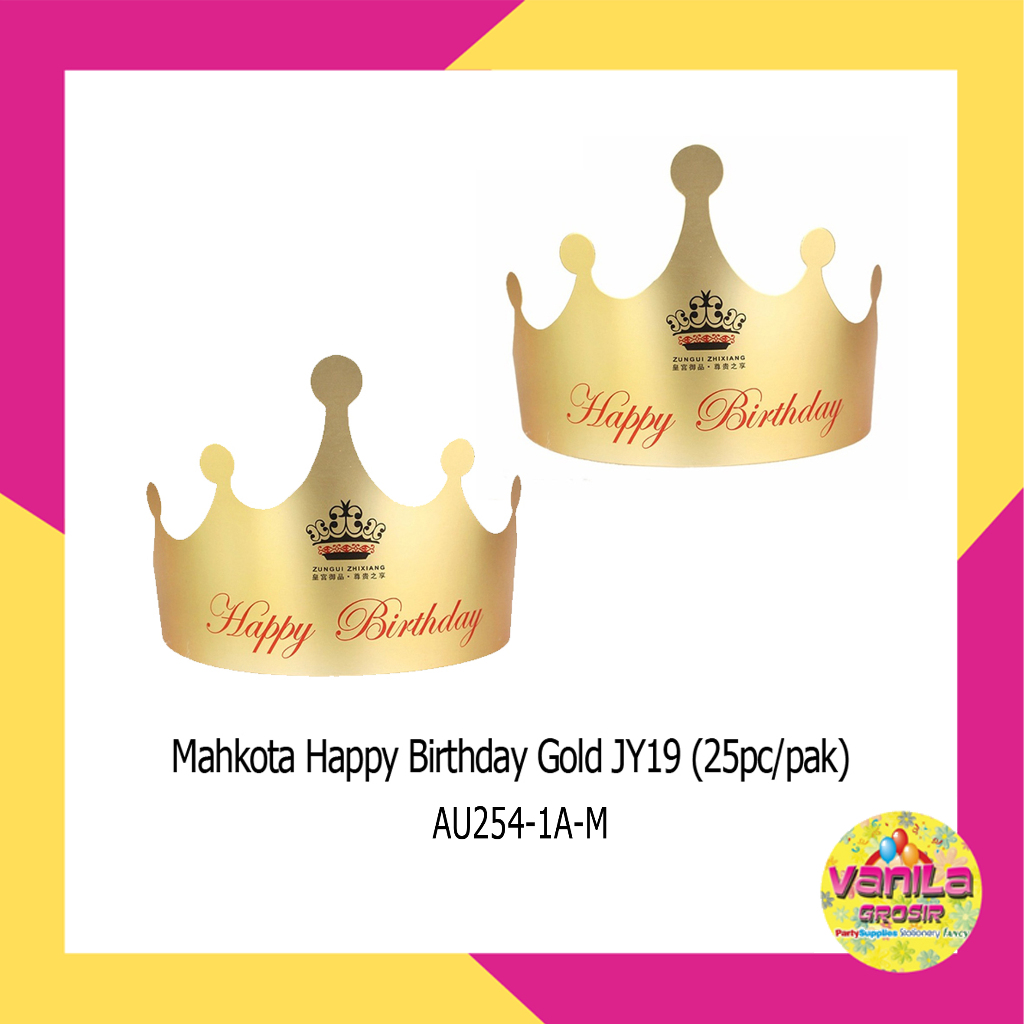 Hbd Gold Paper Crown Hat, Birthday Crown Hat, Folding hbd Crown Hat ...