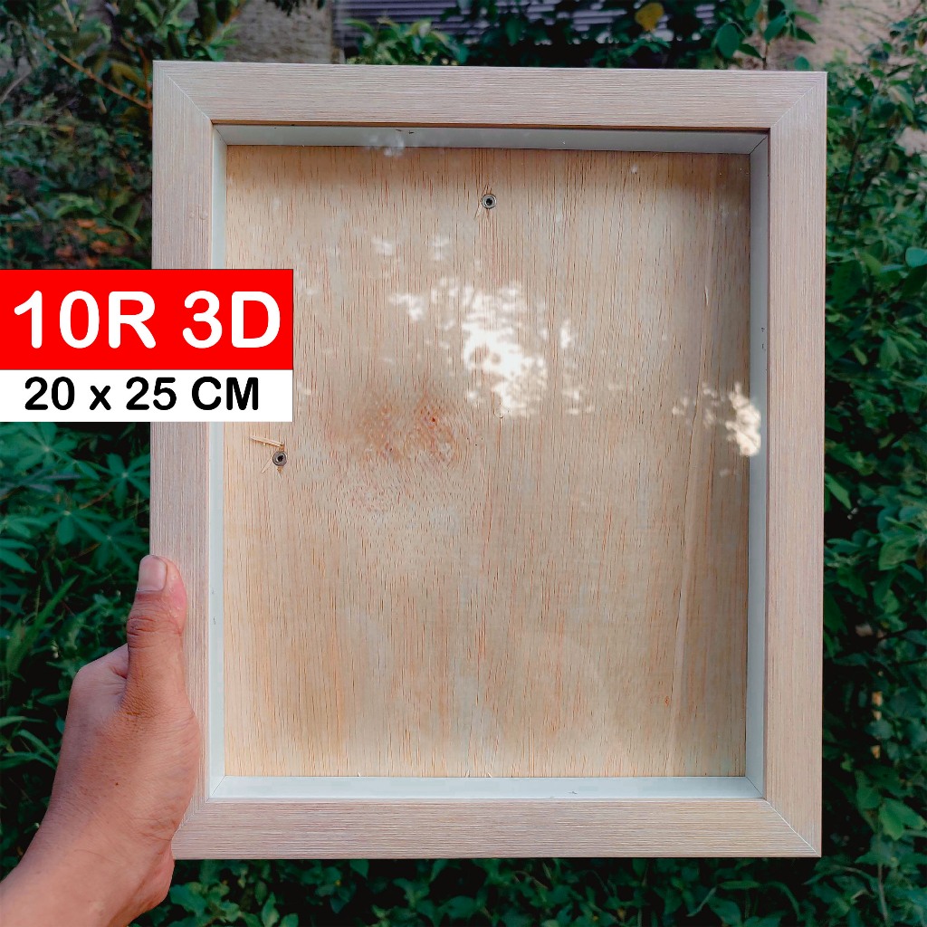 3D FRAME SIZE 10R 20 X 25CM / 3D PIGURA FRAME 10R 20 X 25 CREAM WOOD ...