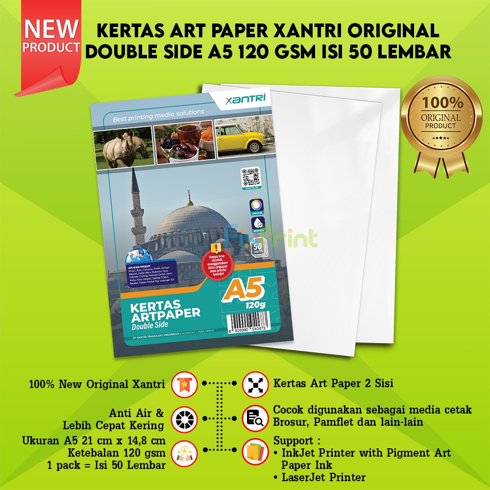 Paper for photo printing, A5 size, thickness 120gsm, 210gsm, contains ...