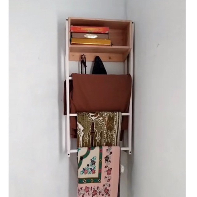 Mukena rack, prayer mat rack, bookshelf, wall rack | Shopee Malaysia