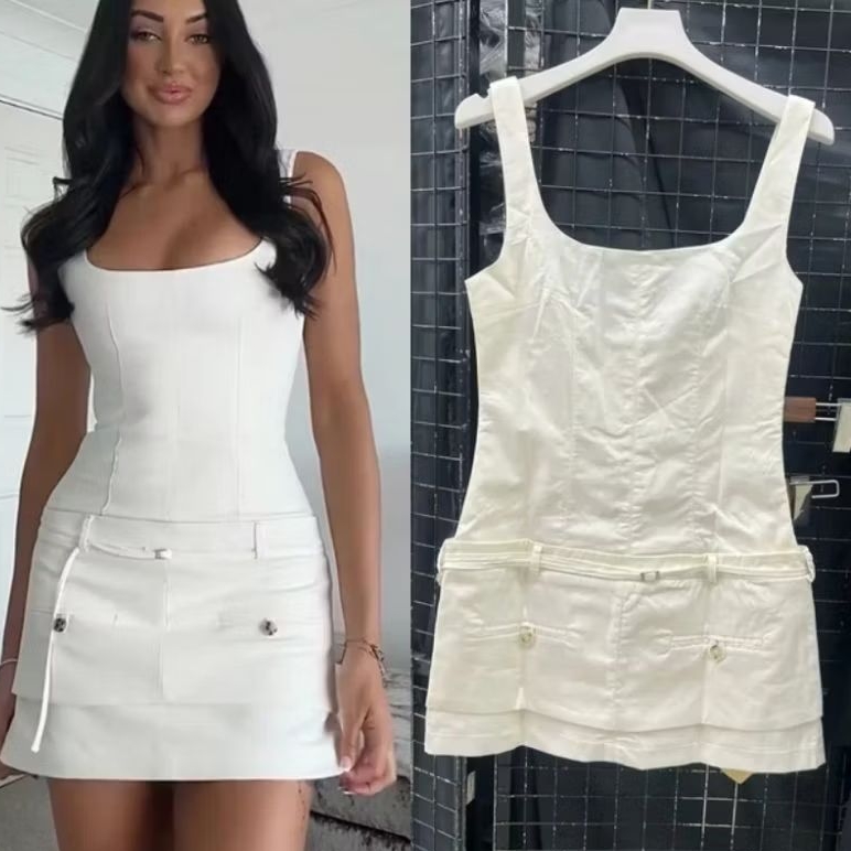 White Sexy Sling Mini Dress 75336 (TS) | Shopee Malaysia