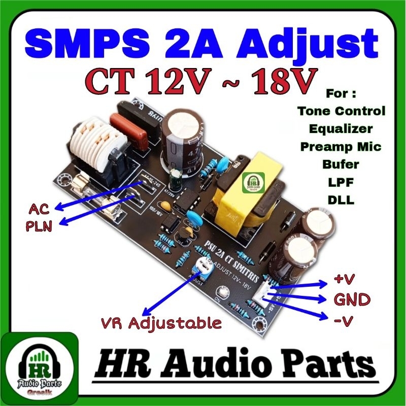 Smps 2A CT 12V 15V 18V 20V Adjustable CT12V~20V for Tone Control PreAmp ...