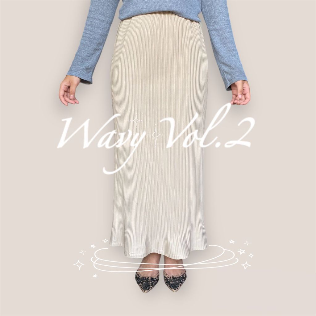 Wavy span Skirt/lidi Pleated span Skirt/wavy vol.2 | Shopee Malaysia