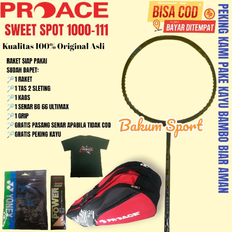 Proace sweet spot 1000-111 racket, 100% Original quality, free shop ...