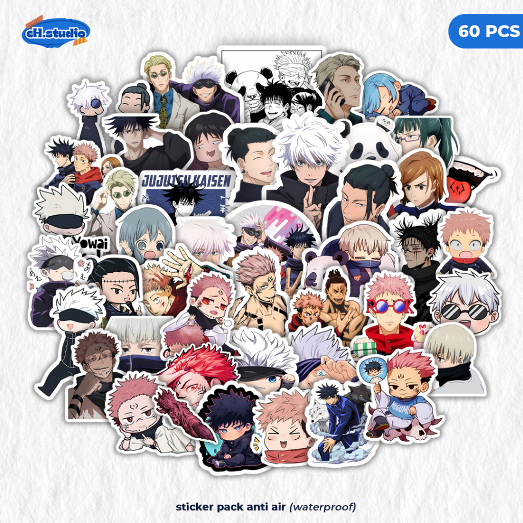 60 PCS JUJUTSU KAISEN GOJO YUJI Anime Sticker Pack Waterproof Vinyl for ...