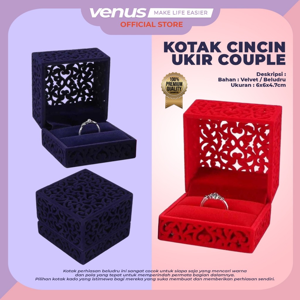 MERAH Container For Engagement Ring Wedding Proposal Red Blue Box ...