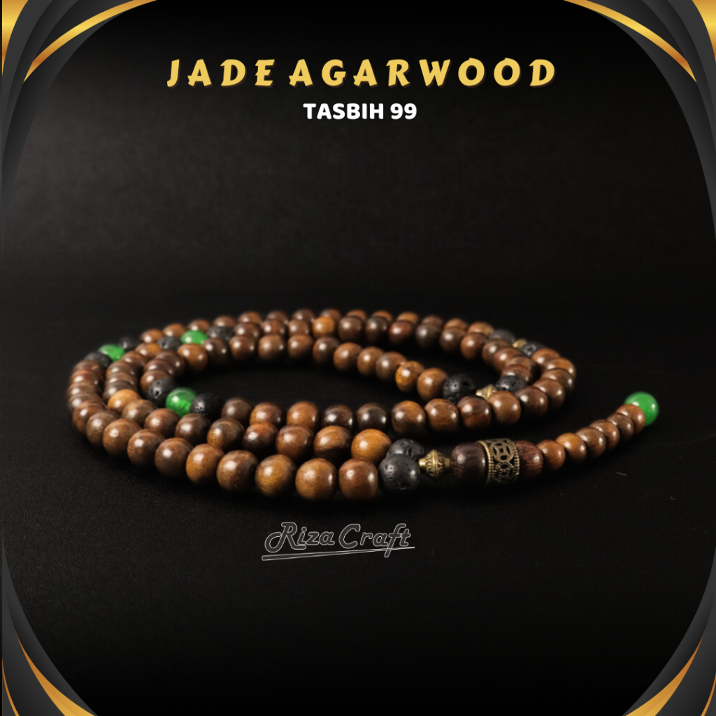 KAYU HIJAU Jade AGARWOOD 99 - Tasbih 99 Beads Genuine AGARWOOD Wood 100 ...