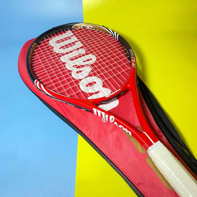 Wilson BLX SIX ONE RED TENNIS RACKET READY TO USE ALREADY INSTALLED ...