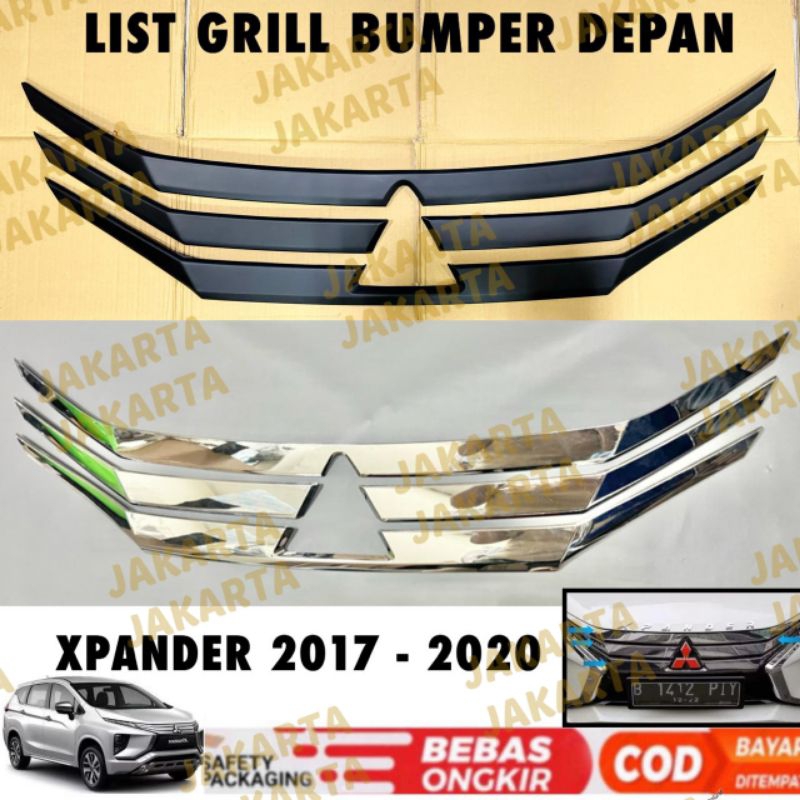 Front Grill List Front Bumper Xpander 2017 2018 2021 Black Chrome ...