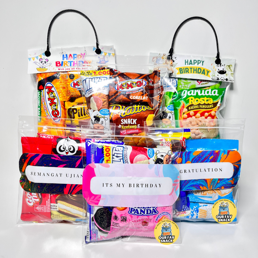 (Custom Free) Mini Ziplock Snack Package Mini Birthday Snack GIft Snack ...