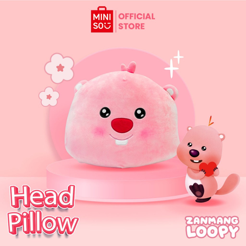 Miniso x ZANMANG Loopy Collection Head-Shaped Pillow Double Sided Head ...