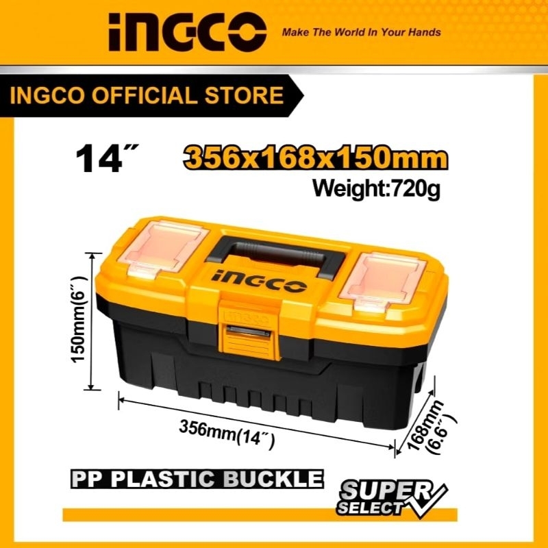 INGCO TOOL BOX 14 INCH INGCO PBX 1401 PLASTIC BOX TOOL TOOL BOX ...