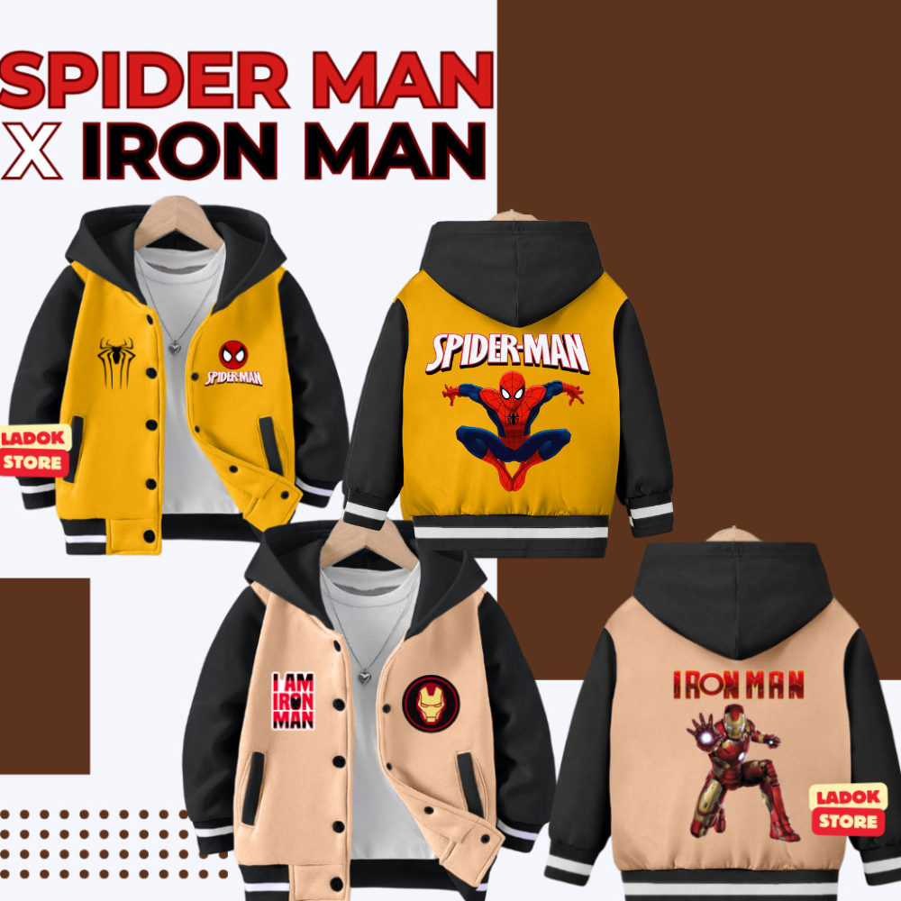 SPIDER MAN AND IRON MAN BOYS' JACKETS AGES 2-12 YEARS | Shopee Malaysia