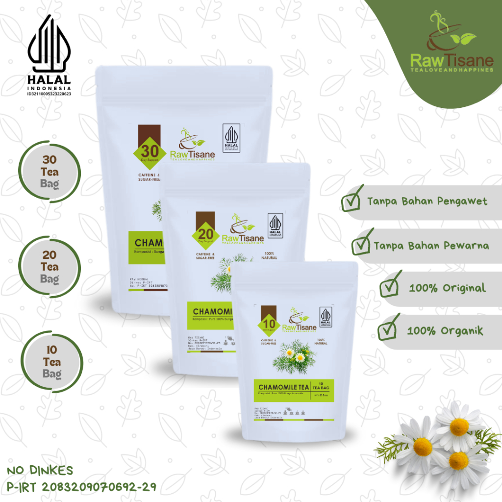 Raw TISANE Chamomile Flower Tea: Kamomil Flower Tea All Variants ...