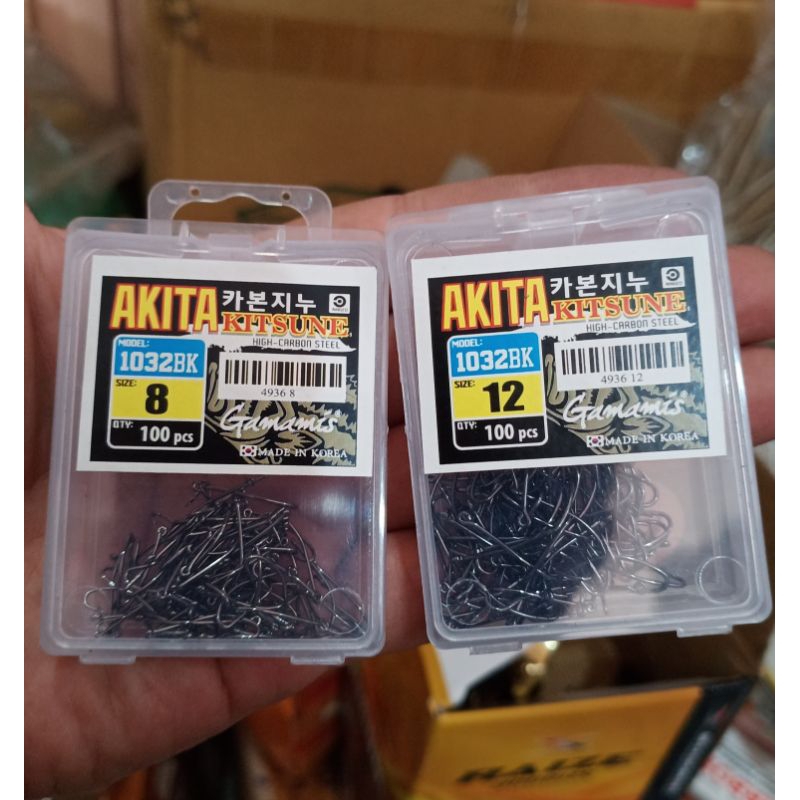 HITAM Akitakitsune Black Fishing Hook 1032 bk - Gamamis Hook Box ...