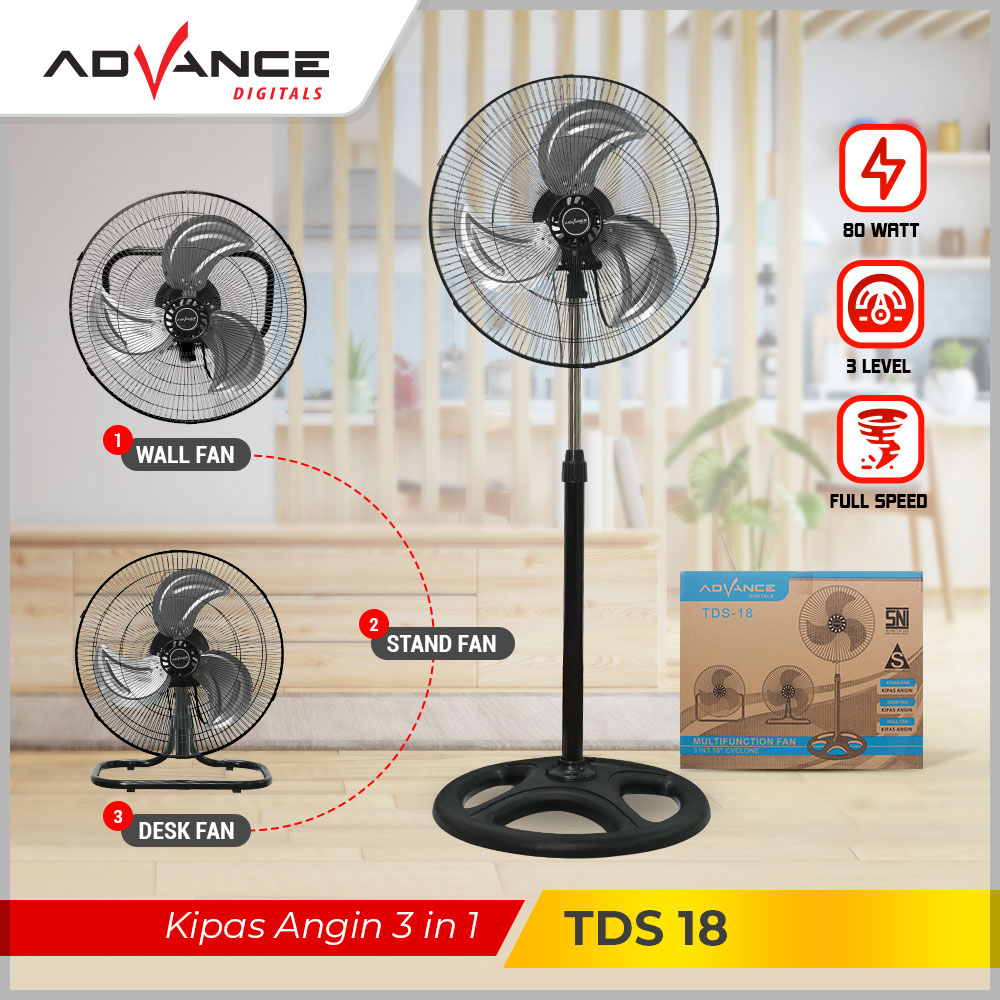 Ijn ADVANCE Fan TDS-18 3 in 1 Multifunction Standing Fan / Wall Fan ...