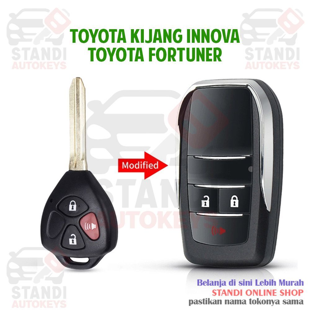 TOMBOL Toyota Innova Fortuner Corolla Altis 3 Button Modified FlipKey ...