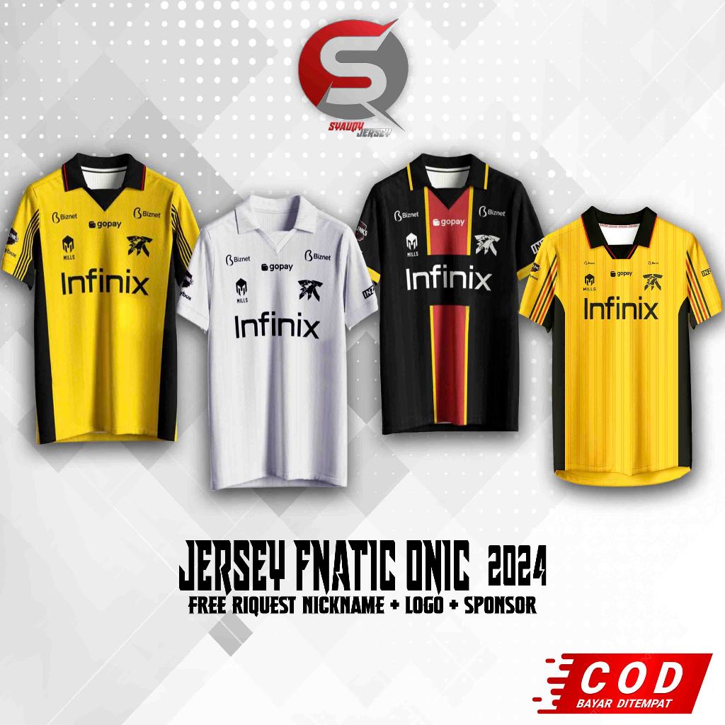 New Premium Onic Fnatic 2024 Jersey (Free Install Name And Back Number ...