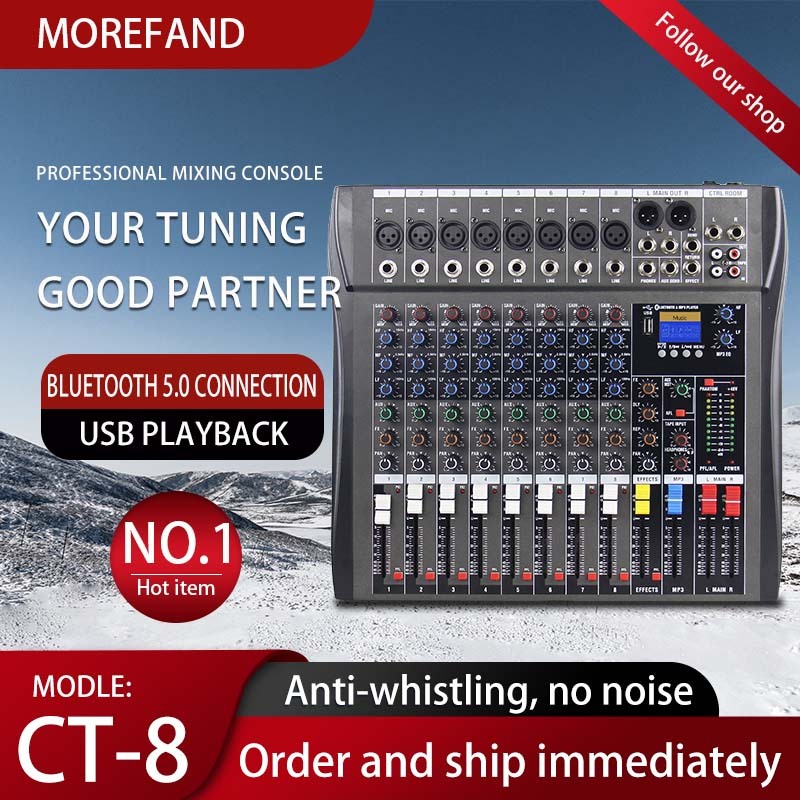 Morefand Mixer Audio CT6/8/12 6/8/12 Chanel With Built-in Effect, B1 Sound Card Interface ...