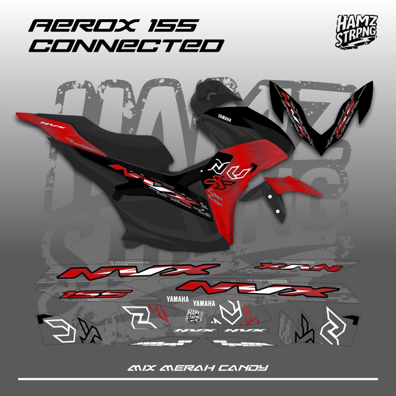 Transparent Striping Aerox 155 Connected NVX FONT Copy ori kero x ...