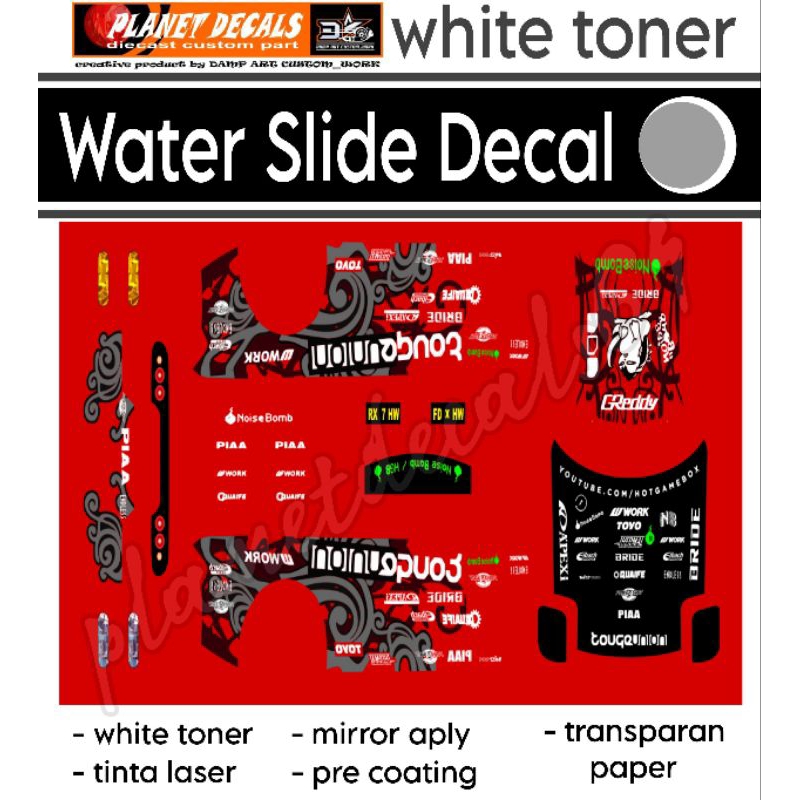 Decal Hot Wheels Mazda RX 7 Need For Speed Pro Speed (white toner ...