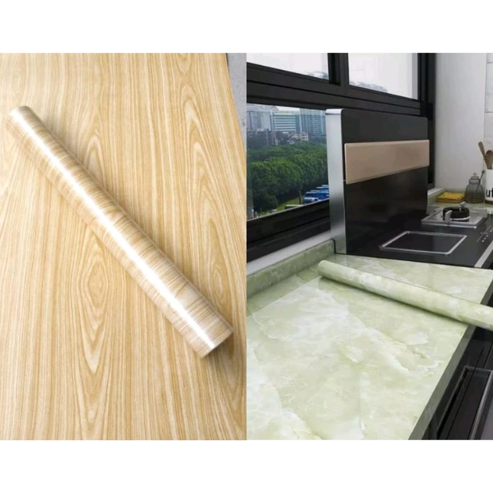 KAYU Wallpaper Sticker Wall Luxury Marble Motif Table Sticker Wardrobe ...